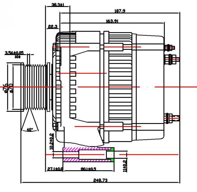 replace double paralled alternators matched with shorten WP7 engine 28V ...